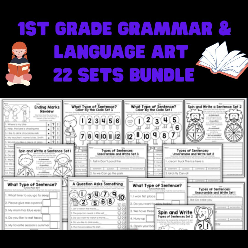 A1071-Primary Language Arts and Grammar 1st Grade Bundle English 457 ...