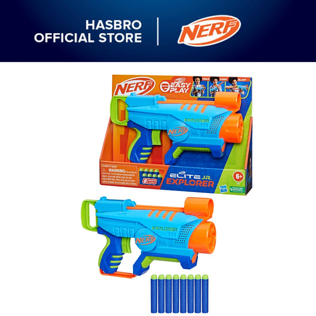 Nerf Elite Jr Explorer Easy-Play Toy Blaster, Easy Hold & Load & Blast ...