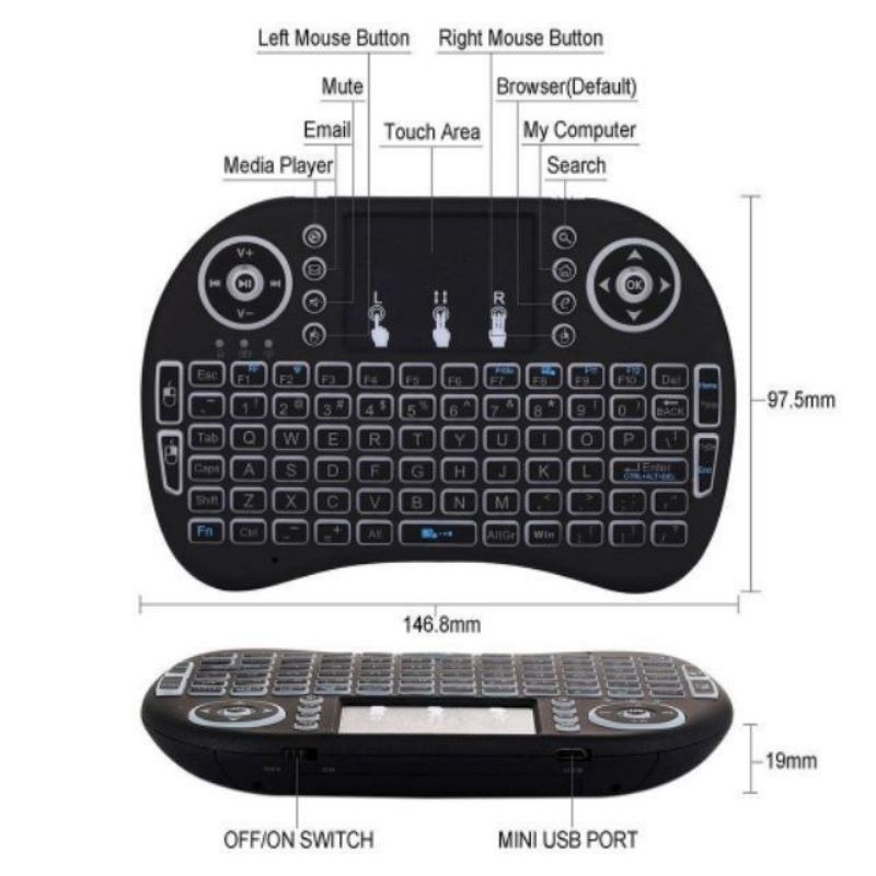 MINI WIRELESS KEYBOARD MOUSE COMBO WITH LED | Shopee Malaysia