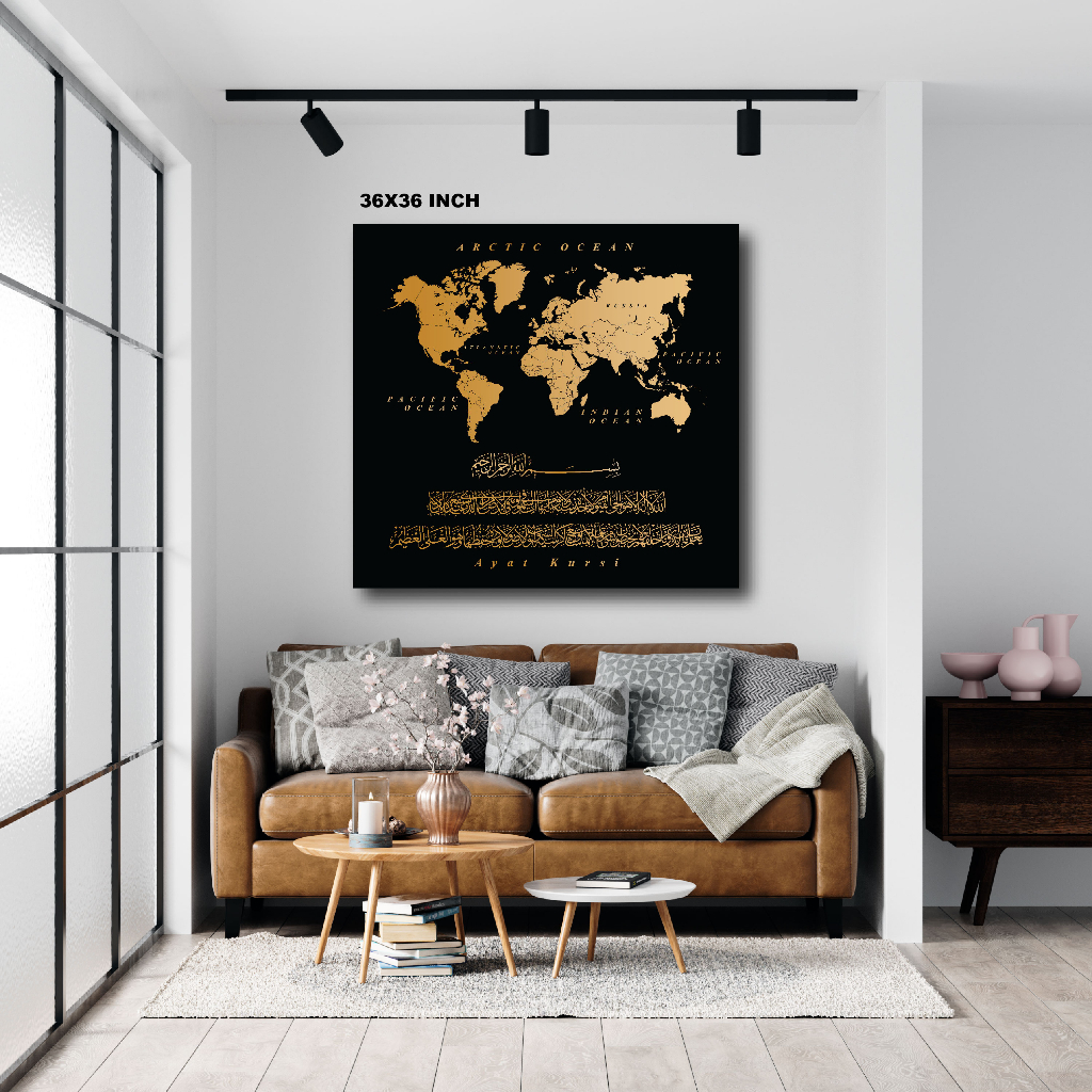 FRAME PETA DUNIA ISLAM 1 PANEL (36X36 INCH) | Shopee Malaysia