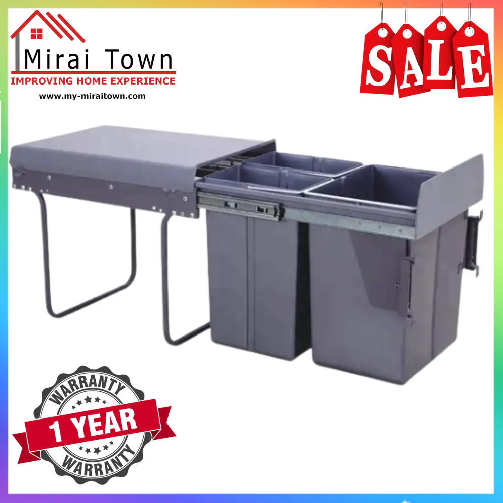 MIRAI Bottom Mounted Bin With Soft Closing Slide (Attach with Door ...