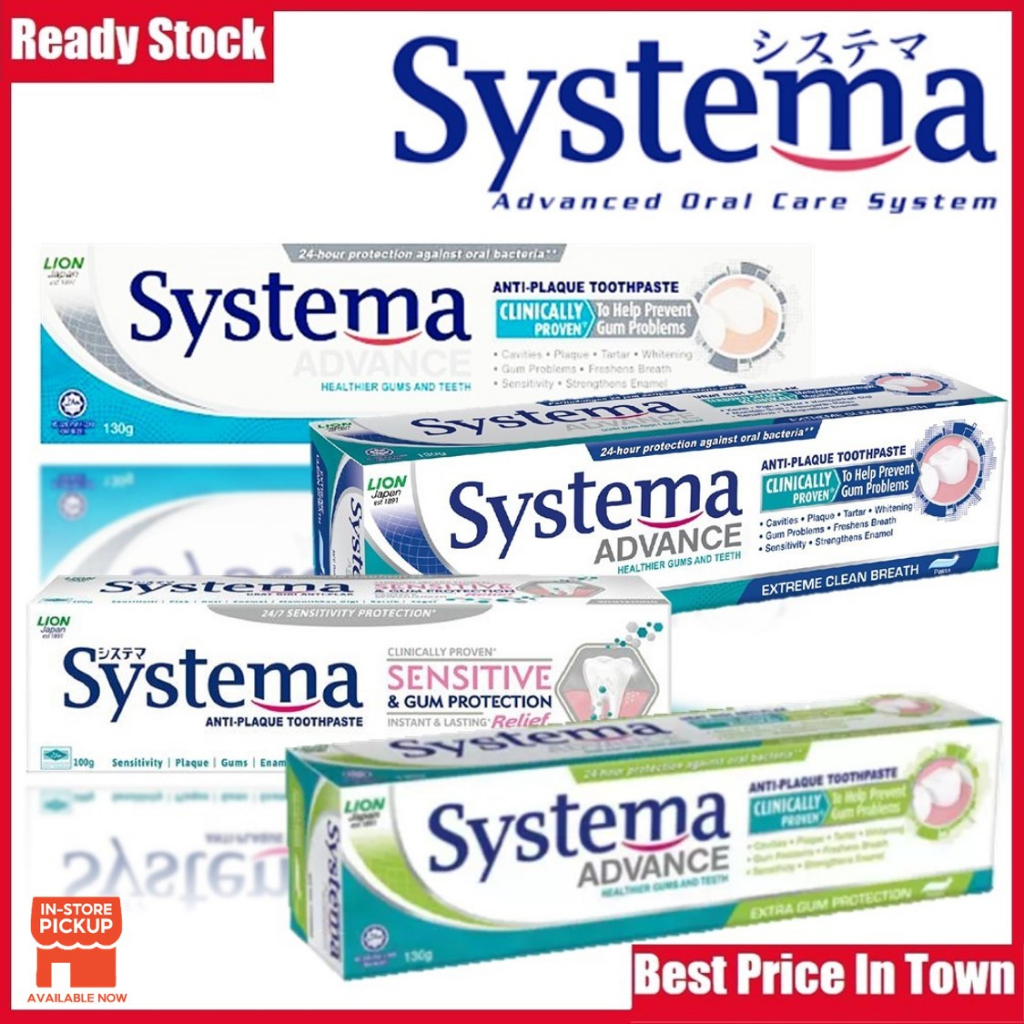 SYSTEMA Advance Anti-Plaque Toothpaste 130g - Deep Clean Whitening ...