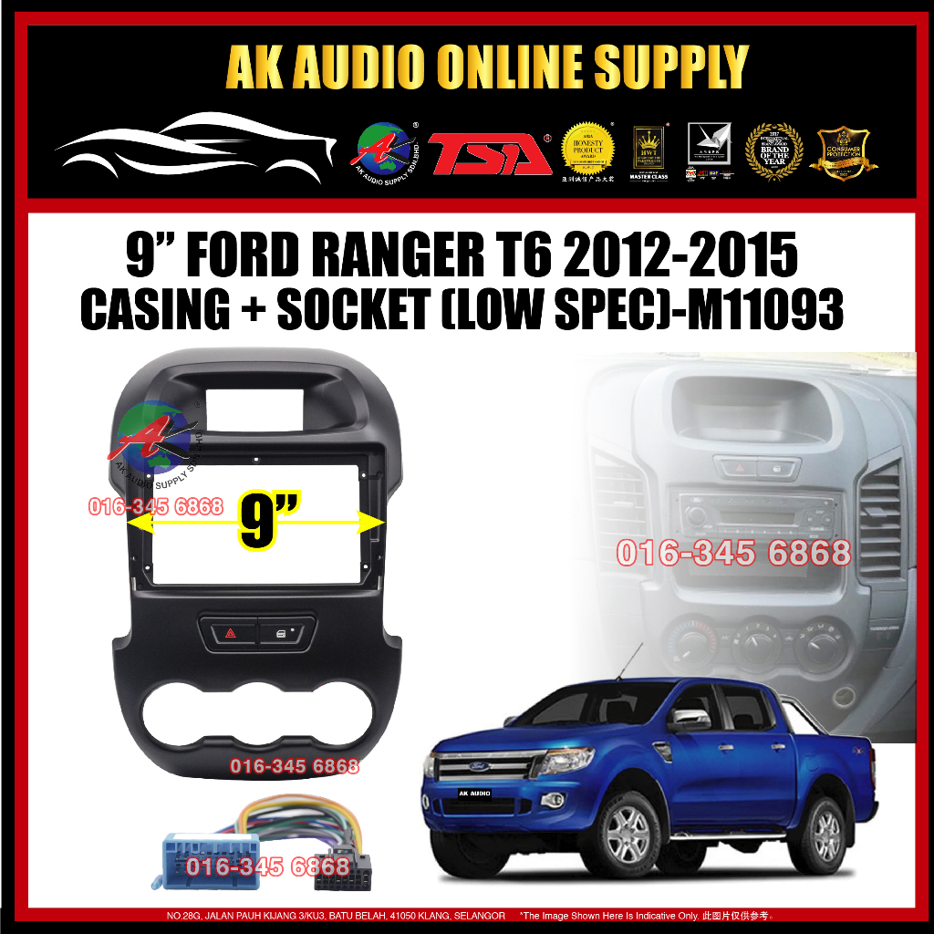 Ford Ranger T6 2012 - 2015 ( Low Spec ) Android Player 9" inch Casing ...