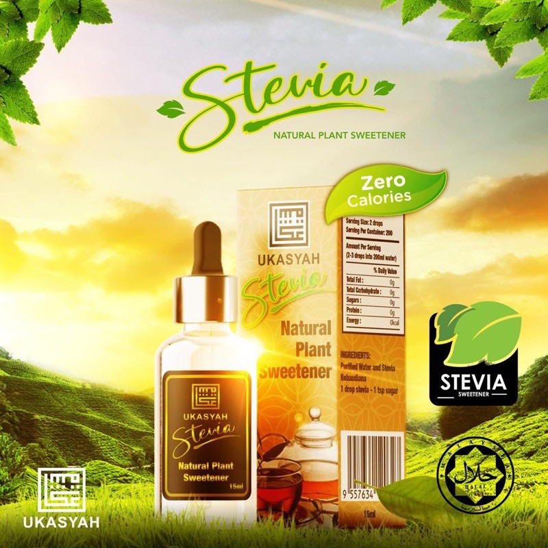 [15ML] STEVIA SWEETENER UKASYA ZERO CALORIES SUGAR REPLACEMENT -FREE ...