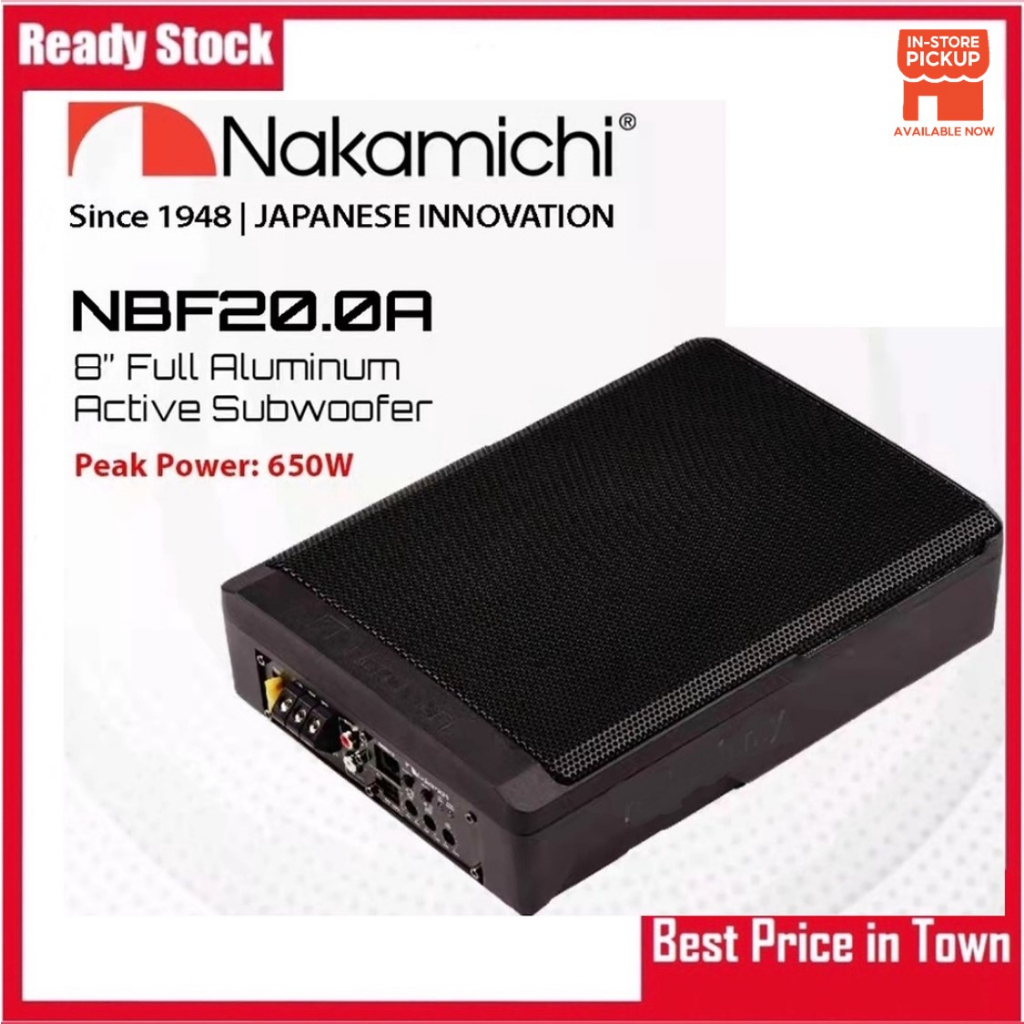 Nakamichi NBF20.0A - 8 inch Full Aluminum Active Subwoofer | Underseat Subwoofer | Woofer Kereta ...