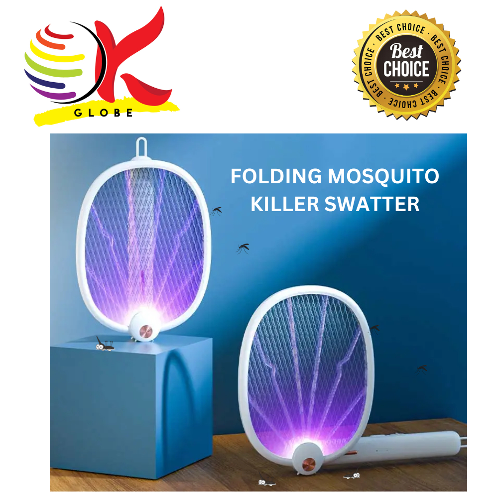 FOLDING ELECTRIC MOSQUITO SWATTER ELECTRIC SHOCK MOSQUITO KILLER, USB ...