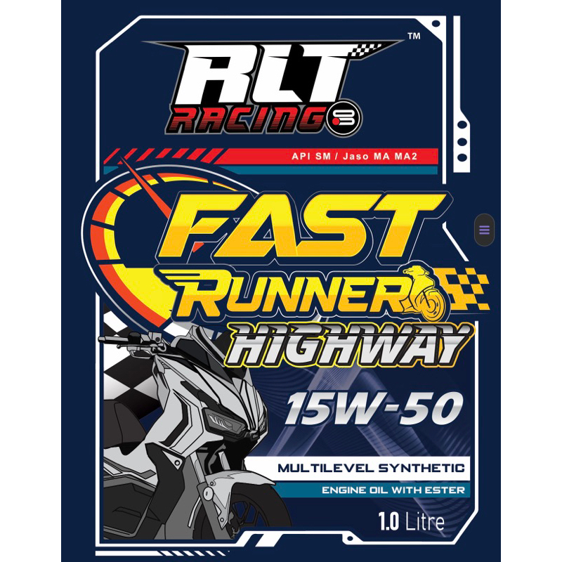 RLT RACING ENGINE OIL - FAST RUNNER HIGHWAY 15w50 Multilevel Synthetic ...