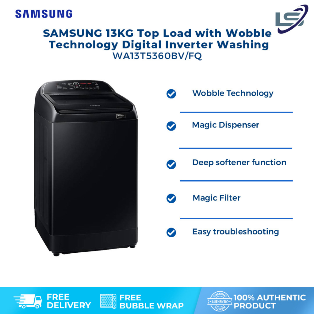 SAMSUNG 13KG Top Load Inverter Washing Machine WA13T5360BV/FQ | Wobble ...
