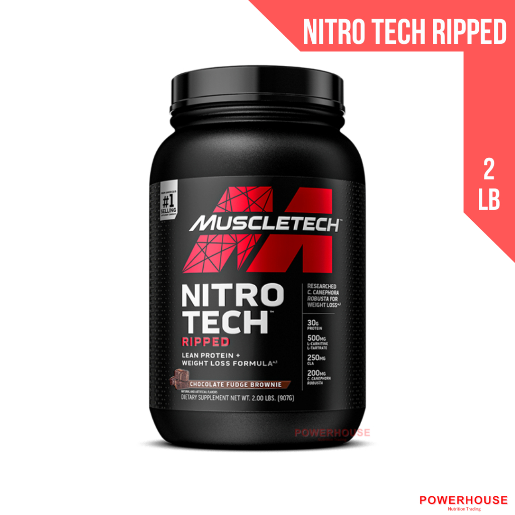 MuscleTech NitroTech Ripped Whey Protein, 2lbs [Nitro Tech Ripped, 2 lb ...