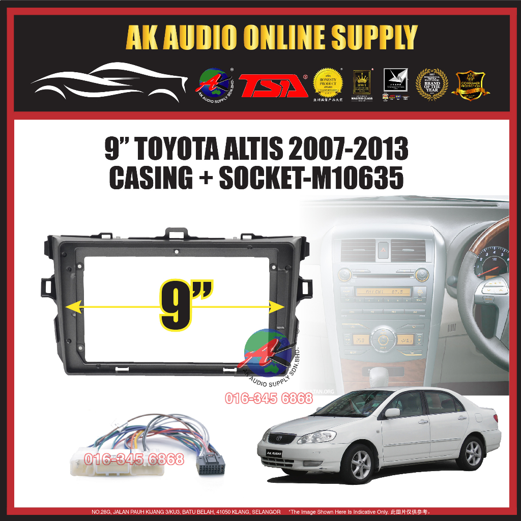 Toyota Altis 2007 - 2013 ( Small ) Android Player 9'' Casing + Socket ...