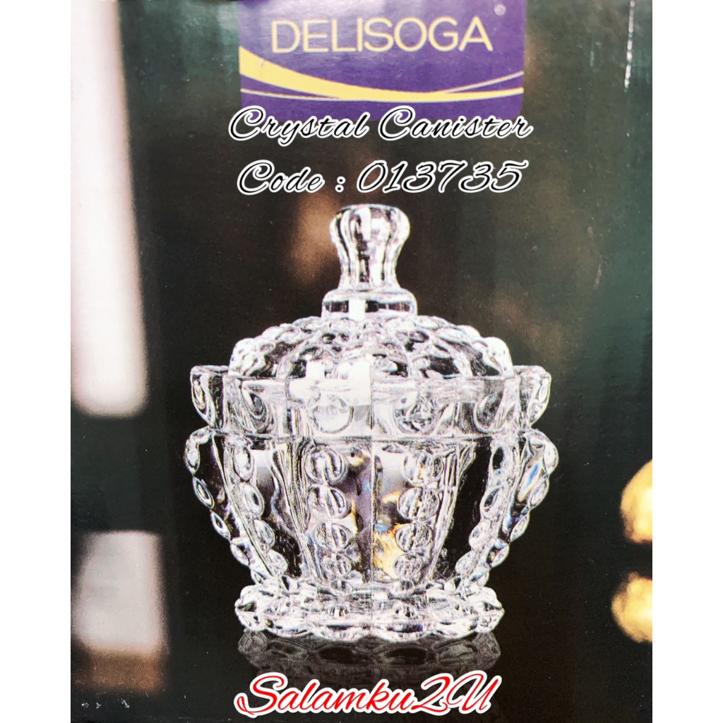 Crystal Glass Canister Door Gift Glassware Candle Jar Bekas Kaca ...