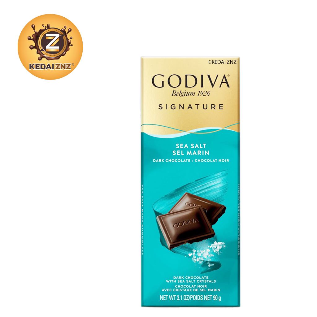 Chocolate GODIVA SIGNATURE SEAL SALT DARK CHOCOLATE Bar 90g Coklat ...