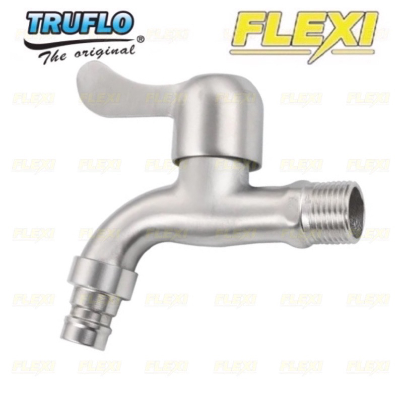Watertec Truflo Stainless Steel Washing Machine Adapter Bib Tap Faucet ...
