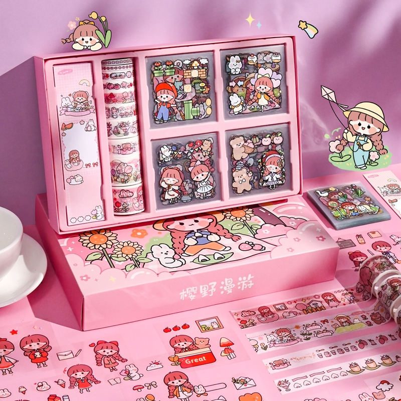 Aki Memo & Sticker Set (1st Series)/Washi Tape, Sticker & Memo Set ...