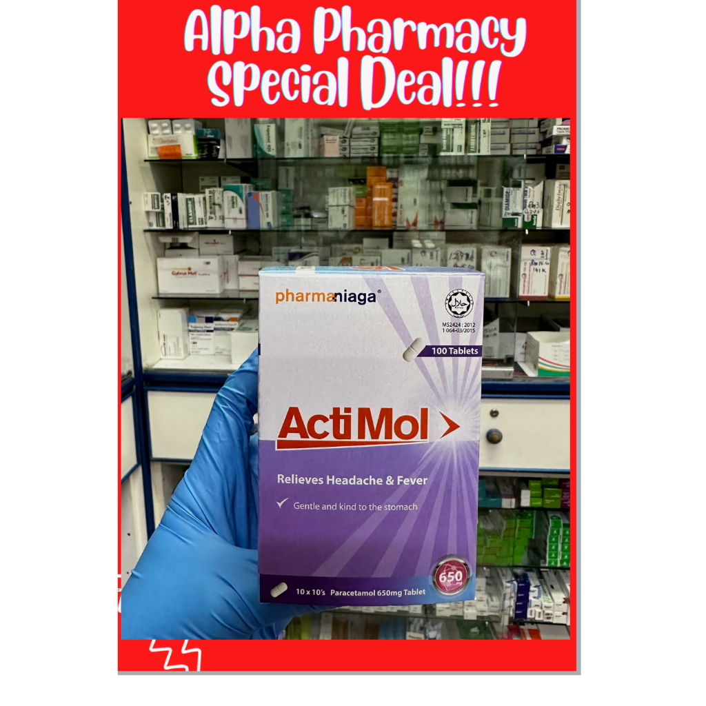 ACTIMOL Paracetamol 650mg 10s | Genuine & Ready Stock | Shopee Malaysia