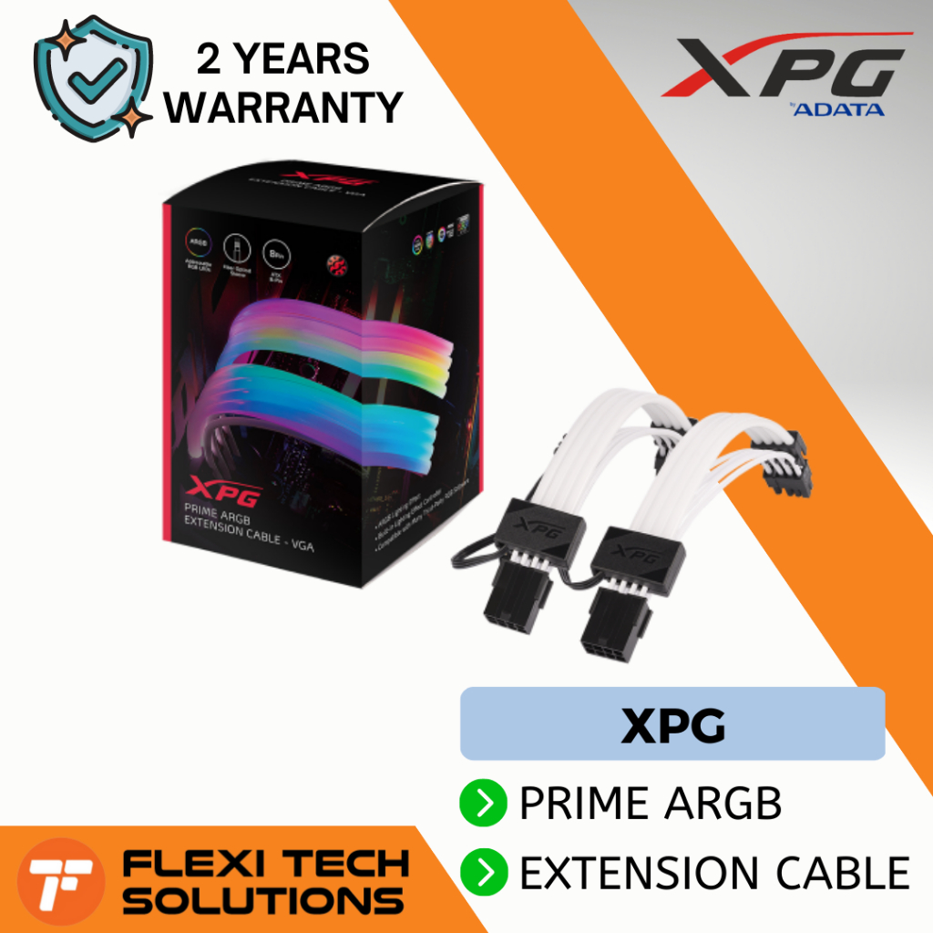 Flexi Tech XPG Prime ARGB Extension Cable 8-pin(6+2) VGA GPU Graphics ...