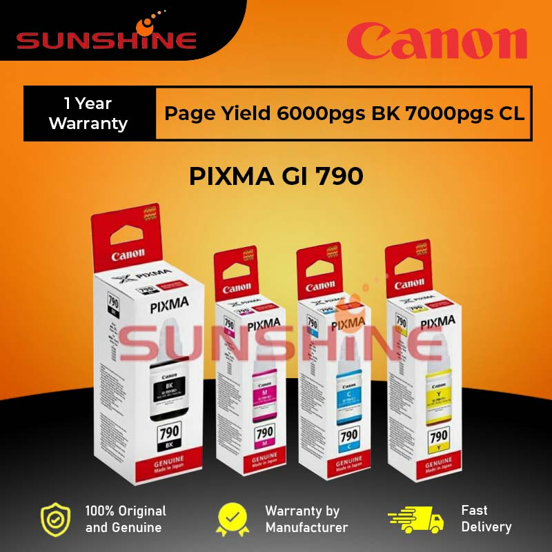 GENUINE CANON GI-790 INK G1000 G2000 G3000 G4000 G1010 G2010 G3010 ...