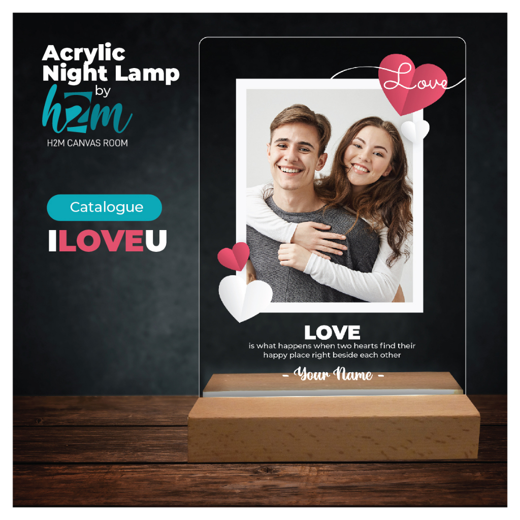 Customised / Personalised Acrylic LED Night Lamp - LOVE SERIES. (Lampu ...