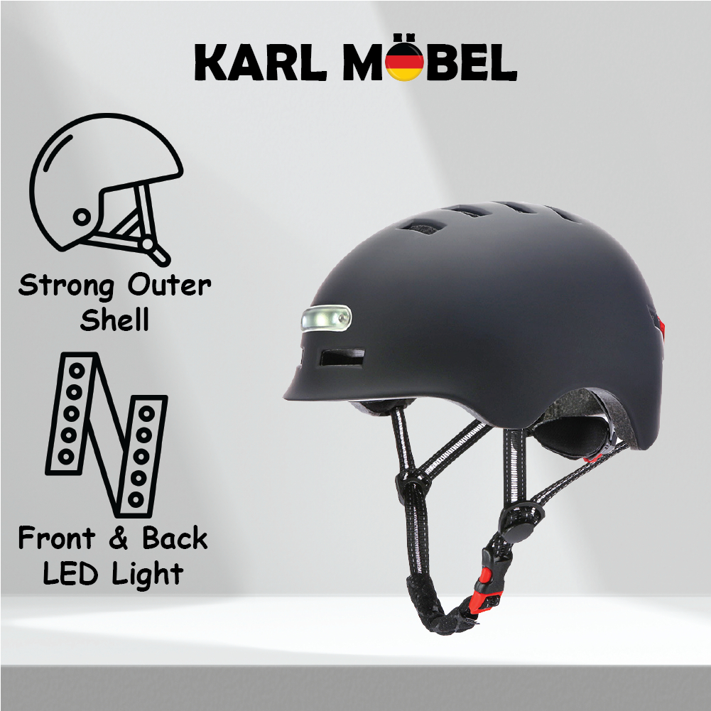 Bicycle Helmet LED E-Scooter Bicycle Skateboard BMX Bike Inline Roller ...