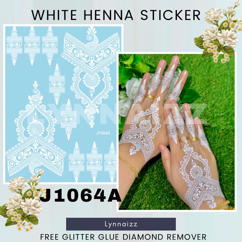 White Henna Sticker New Design Aesthetic / Inai Putih sticker / Henna ...