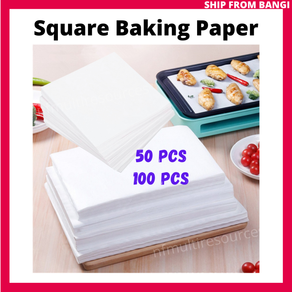Square Paper Baking Parchment Cake Liner Oven Bake Non Stick Grease ...