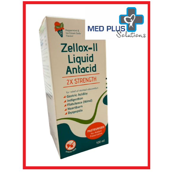 Zellox II Double Strength Antacid Liquid 100ml (EXP:10/2027) | Shopee Malaysia