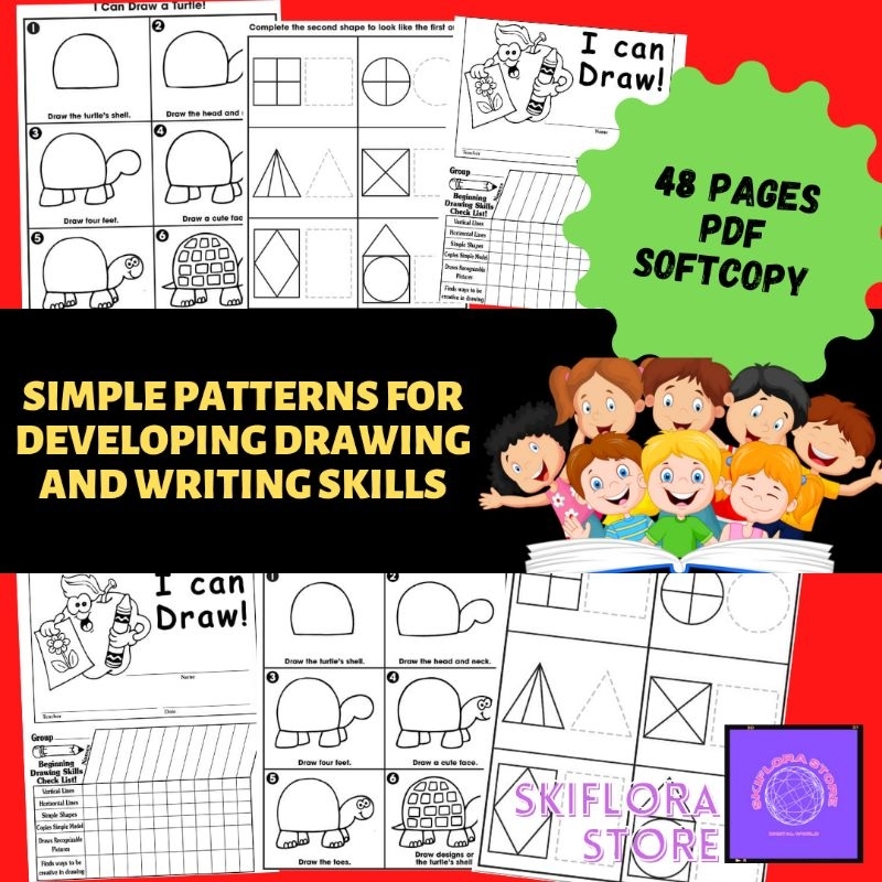 [SS189] Pre Kindergarten Children Simple Drawing and Writing Skills ...