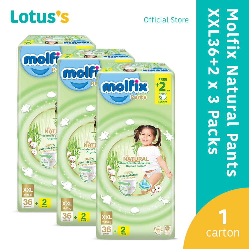 Molfix Natural Pants SJP XXL (36 Pcs x 3 Packs) | Shopee Malaysia
