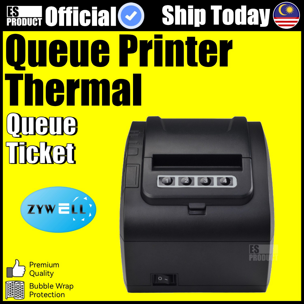 Official Zywell Thermal Queue Management System Ticketing Printer ...