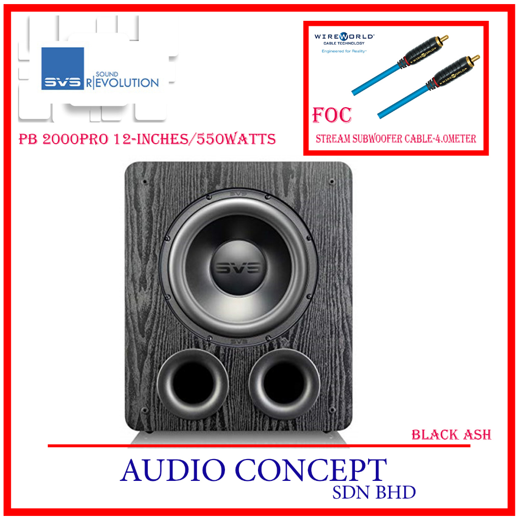 SVS PB2000 Pro 12" Active Subwoofer With App Control-Black+ Free Gift ...
