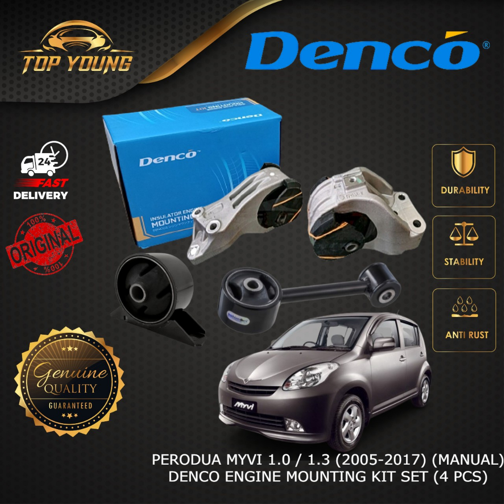 DENCO PERODUA MYVI 1.0 / 1.3 (2005-2017) (MANUAL) ENGINE MOUNTING KIT ...