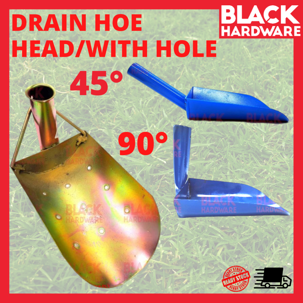 Black HW 45 90° Drain Half Round Garden Farm Clean Hole Rake Scoop ...