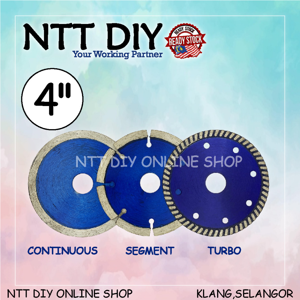 NTT DIY 4 Inci Cakera Pemotong Bilah Berlian / 4 Inch Diamond Blade ...