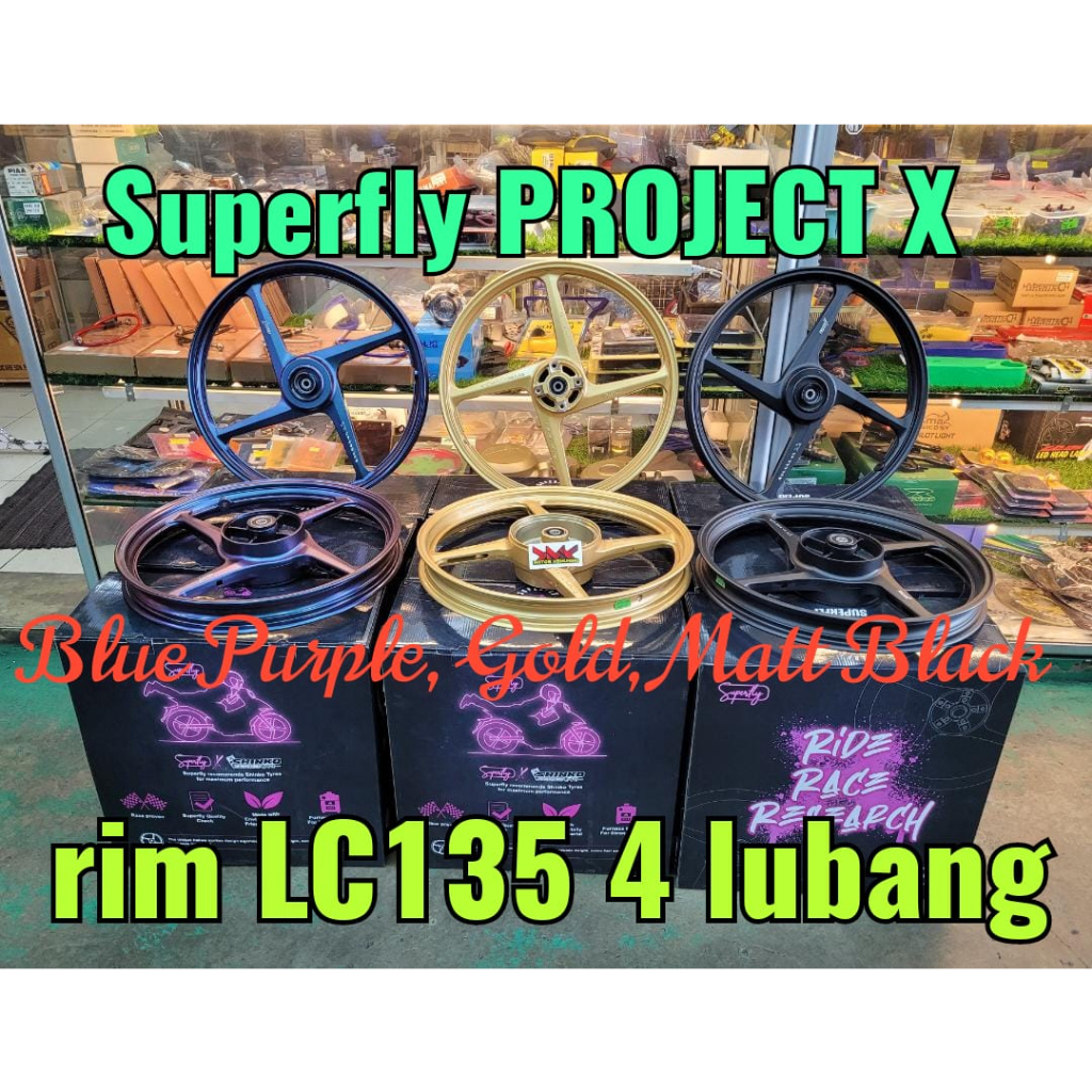 SUPERFLY PROJECT X SPORT RIM 4 LUBANG RS150 LC135/SRL115 Y15 / Y16 NVX ...