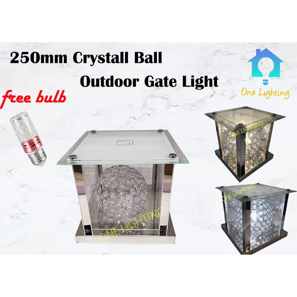 Outdoor Gate Light Crystal Outdoor Gate Lamp Weather Proof IP65 Outdoor ...