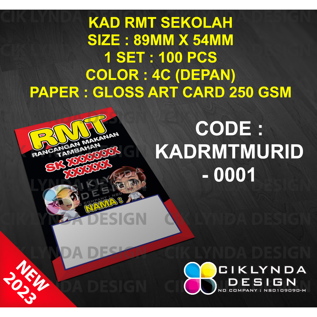 PRE-ORDER - KAD NAMA RMT SEKOLAH (1 SET - 100 PCS) | Shopee Malaysia