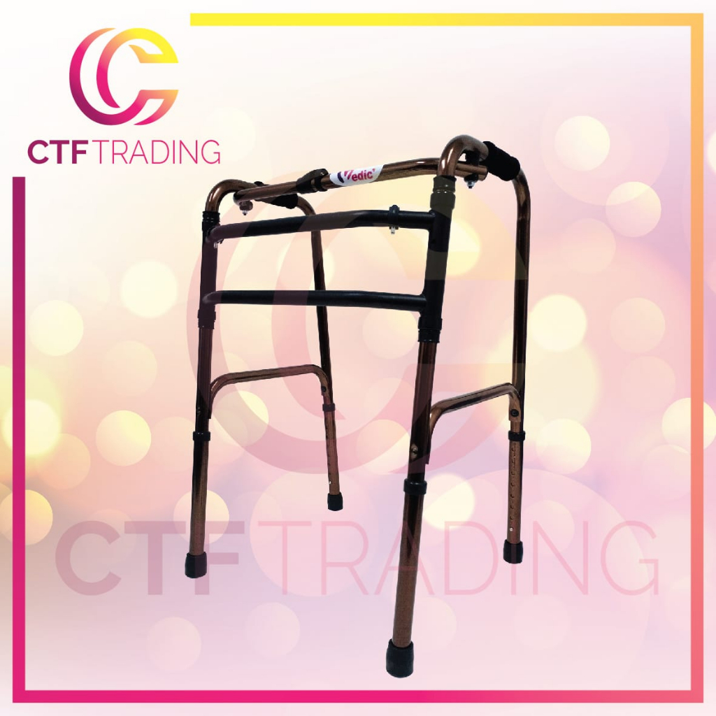 Aluminium 2 In 1 Reciprocal Walking Frame / Walker Bronze ( Tongkat ...