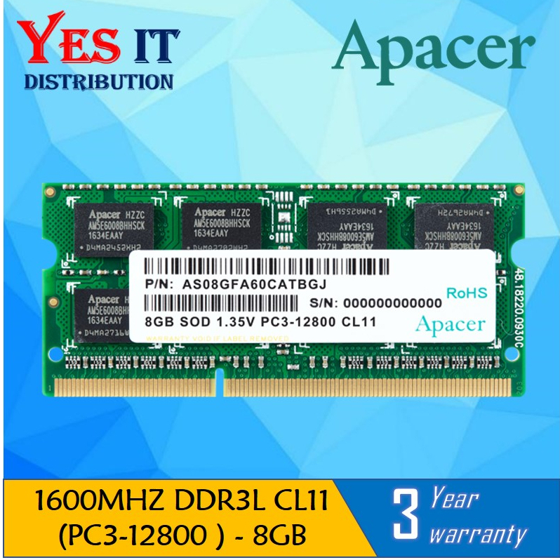 APACER 1333MHz 4GB / 1600MHz 8GB (LOW VOLTAGE) DDR3 NOTEBOOK / LAPTOP SODIMM RAM | Shopee Malaysia