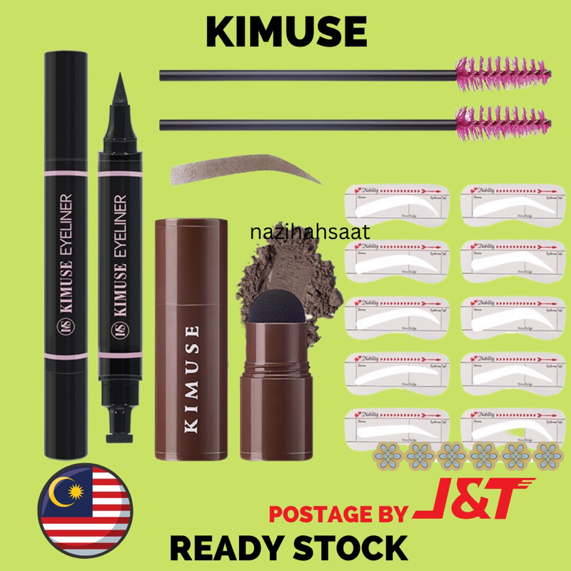 KIMUSE EYELINER DOUBLE HEAD AND EYEBROWS STAMP WATERPROOF | Shopee Malaysia