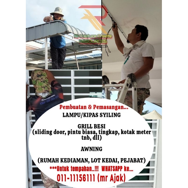 PINTU Grill besi pagar sliding door tingkap AWNING LAMPU KIPAS SYILING ...