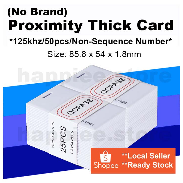 (No Brand) RFID Proximity Card 125KHz (Thick Card) ** Non-Sequence ...