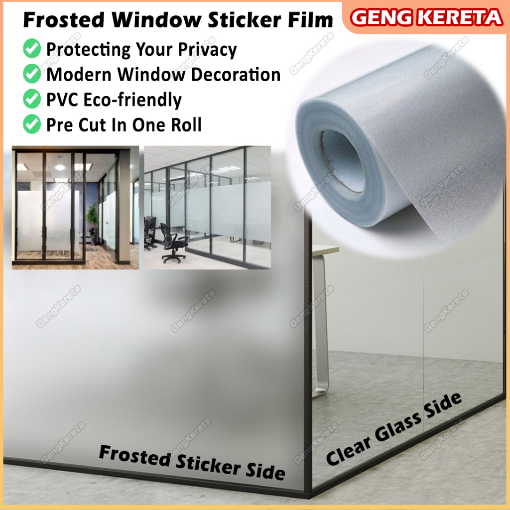 Easy DIY Frosted Glass Blur Film Sticker Waterproof Privacy Removable ...