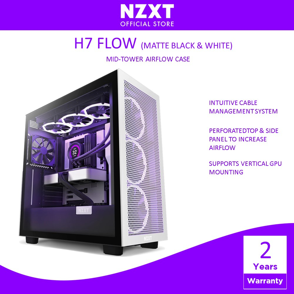 NZXT H7 & H7 Flow RGB & H7 Elite ATX Mid-Tower Desktop PC Casing Case ...