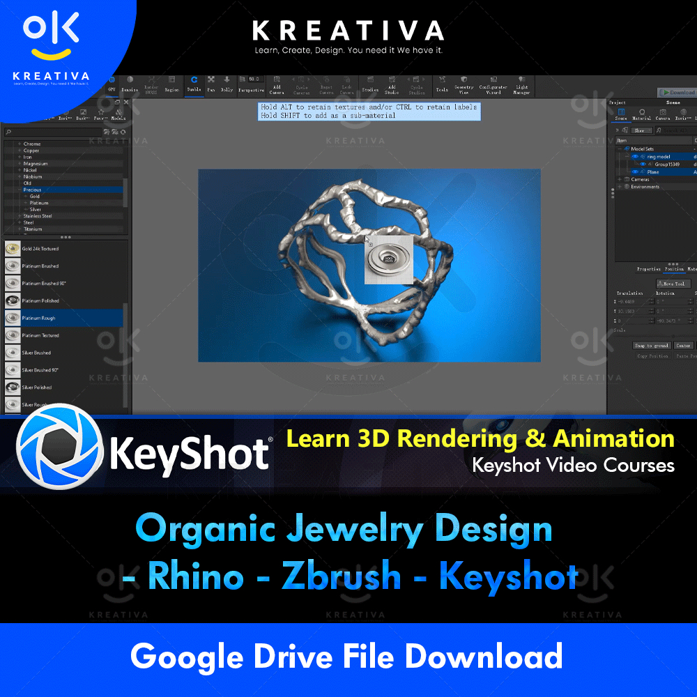 Keyshot Video Course-Organic Jewelry Design - Rhino - Zbrush - Keyshot ... Keyshot Video Course-Organic Jewelry Design - Rhino - Zbrush - Keyshot ...