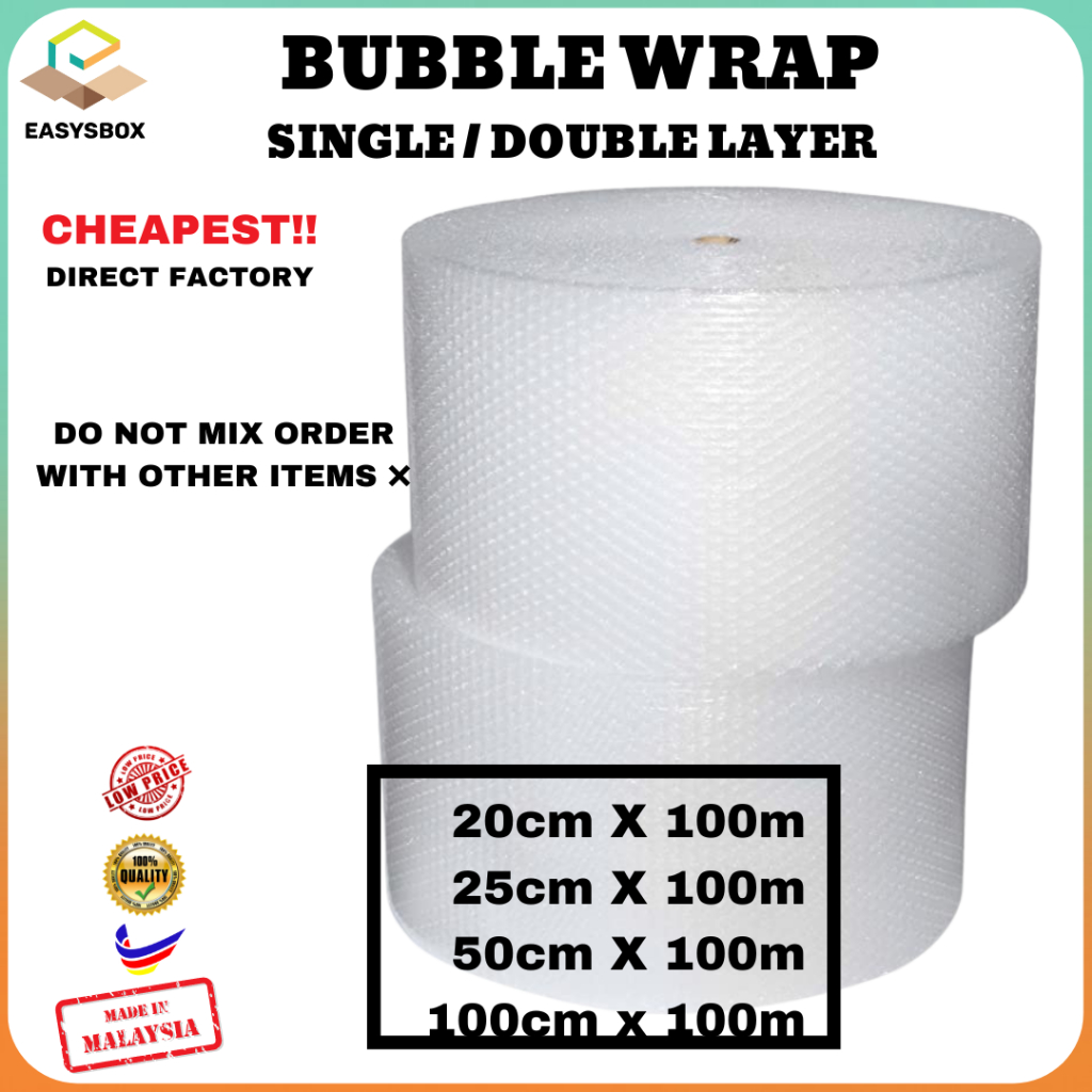 BUBBLE WRAP HIGH QUALITY 100 METER BIG ROLL SINGLE LAYER BUBBLE WRAP ...