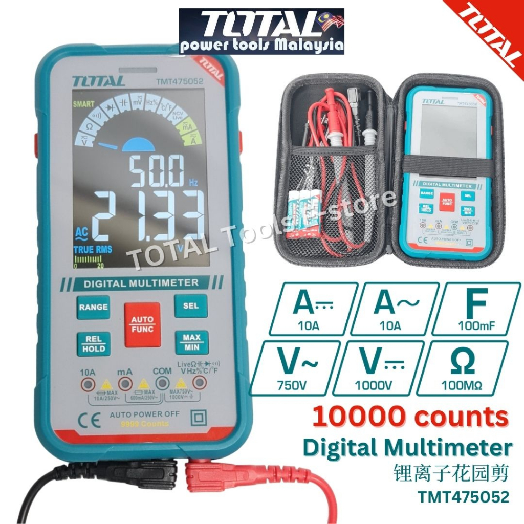 TOTAL Smart (Auto) Digital Multimeter 10000counts CAT.lll 1000v 数字万用表 ...