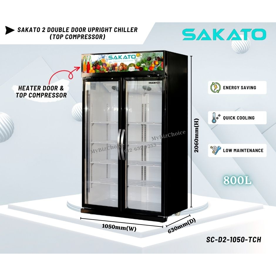 [DELIVERY - KLANG VALLEY] SAKATO 2 Door Upright Chiller (TOP CPMPRESSOR ...