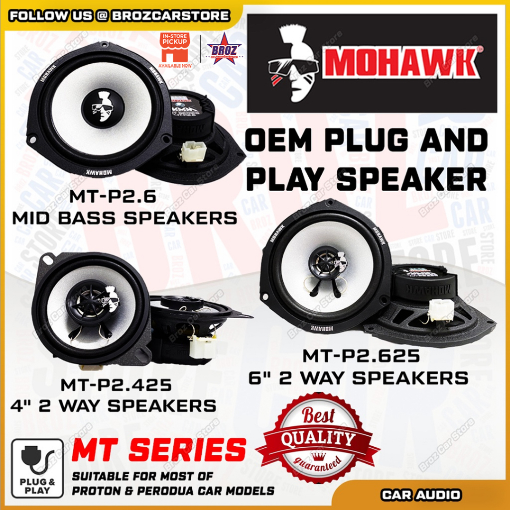 [Installation Provided] Original Mohawk MT Series Plug & Play Speaker Kereta Speaker 4 6 inch 2 ...