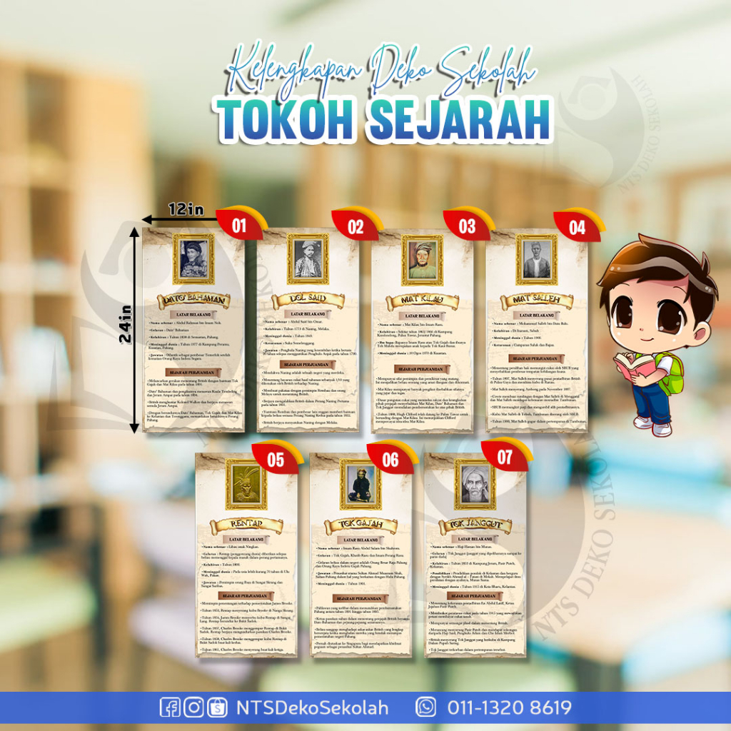 READY STOCK Set Poster Tokoh Sejarah / Pejuang Tanah Melayu (PAK-21 ...