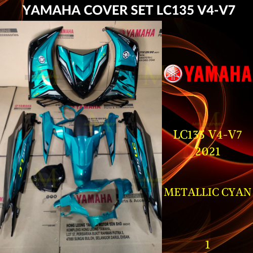 YAMAHA LC135 V4-V7 (1) METALLIC CYAN (SIAP TAMPAL) COVERSET YAMAHA ...
